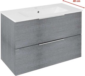 Sapho Cirasa - Umyvadlová skříňka 78x54x39 cm, 2x zásuvka, dub stříbrný CR792-1111