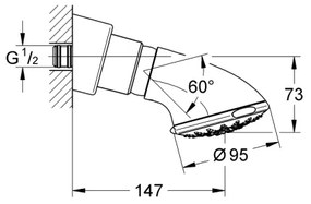 GROHE 27062000 - Hlavová sprcha RELEXA 100 Five 95 mm lesklý chrom