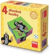 DINO Krteček / Kubus dřevěné kostky / 4 dílky / od 3 let