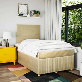 Box spring postel s matrací krémová 120x200 cm textil 3294321