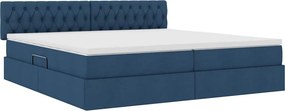 Postel s úložným prostorem a matrací Modrá 200 x 200 cm Samet 3370598
