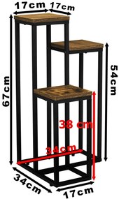 Stojan na květiny MUNIR RUSTIC černý