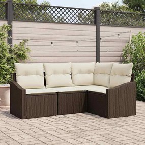 Set pohovek 4 ks Hnědá polyratan 3346698