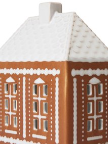 KÄHLER Porcelánový svícen Gingerbread Lighthouse Medium, hnědá barva, porcelán