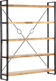 Knihovna s 5 policemi 140 x 30 x 180 cm masivní mangovník 286580