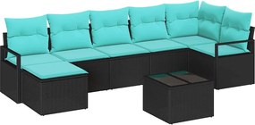 Set pohovek 8 ks Černá polyratan 3346486