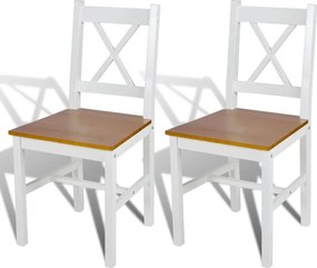 vidaXL Jídelní židle 2 ks borové dřevo [241516] Barva: tmavě hnědá