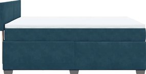 Box spring postel s matrací modrá 160 x 200 cm samet 3288652