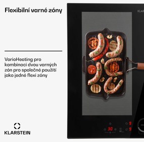Klarstein Delicatessa 60 Hybrid, indukční varná deska, 7000 W, 4 zóny, černá
