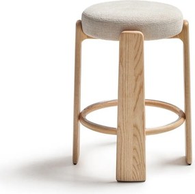 Béžová/ve světle přírodní barvě barová stolička z jasanového dřeva (výška sedáku 65 cm) Granite – Kave Home