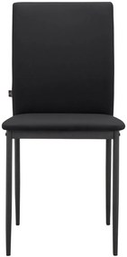 Danish style Jídelní židle Pavia (SET 2 ks), syntetická kůže, černá