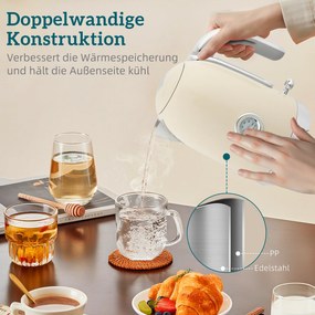 HOMCOM Sada konvice a toustovače, 2200 W, 7 stupňů opečení, různé funkce, krémová