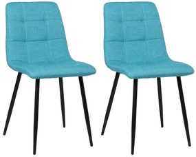 Jídelní židle Dornoch - 2 ks - textilní čalounění | tyrkysové