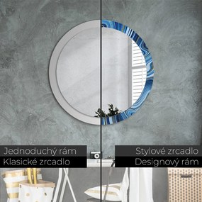 Kulaté dekorativní zrcadlo Modrý mramor fi 90 cm