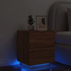 vidaXL Noční stolek s LED osvětlením kompozitní dřevo [836735] Barva: dub sonoma