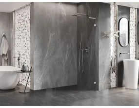 Mexen, Mexen Lunar L sprchová stěna pravá 90 x 200 cm, průhledná 8 mm, chrom - 830L-090-000-01-00-P