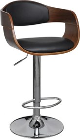 vidaXL Barová židle ohýbané dřevo a textil [283120] Barva: černá a tmavě hnědá