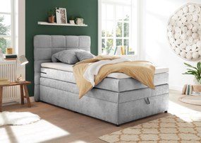 XXXLutz POSTEL BOXSPRING, 120/200 cm, barvy stříbra MID.YOU - Postele s úložným prostorem - 002220032504