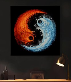 Obraz na plátně - Yin Yang Oheň Voda FeelHappy.cz Velikost obrazu: 40 x 40 cm