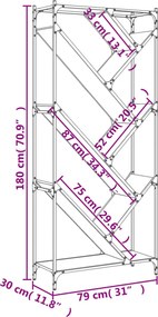 vidaXL Knihovna 79 x 30 x 180 cm kompozitní dřevo a kov [845434] Barva: dub sonoma