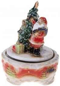 Porcelánová hrací skříňka Santa a dítě u stromu 14,5x20cm VÁNOCE BRANDANI