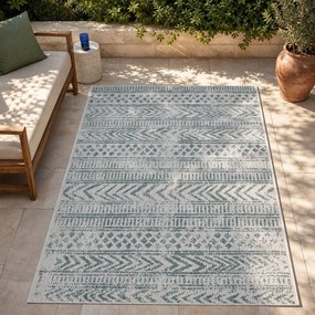 Zeleno-krémový venkovní koberec NORTHRUGS Biri, 80 x 250 cm
