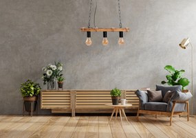 Toolight BOHO LINE, 3-bodové závěsné svítidlo 3xE27 APP1319-3CP, hnědá-černá, OSW-02461