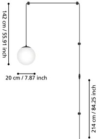 Eglo 900977 - Lustr na lanku RONDO 1xE27/40W/230V