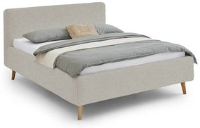 Dvoulůžková postel taupe s úložným prostorem 160 x 200 cm fleece béžová MUZZA