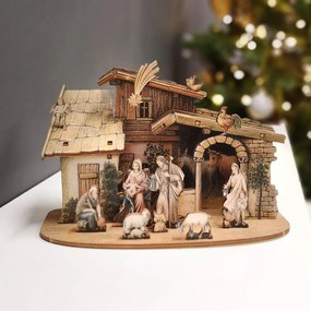 AMADEA Dřevěný skládací betlém  3D 12 cm