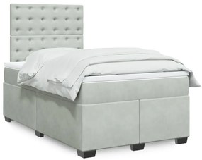 Box spring postel s matrací světle šedá 120 x 200 cm samet 3293194