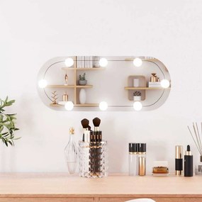 Nástěnné zrcadlo s LED osvětlením 20 x 50 cm sklo oválné 3189159