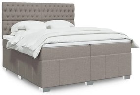 Box spring postel s matrací taupe 200x200 cm textil 3291786