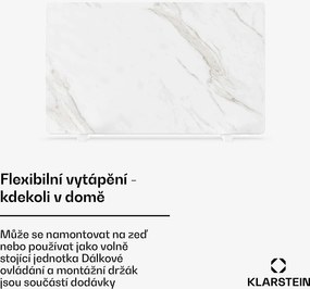 Klarstein MarmoHeat infračervený panel | 600 W | 5 - 9 m² | mramorový design | 70 cm x 100 cm