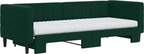 Válenda s přistýlkou a matracemi tmavě zelená 80 x 200 cm samet 3196710