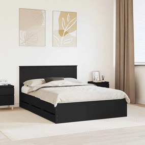 Rám postele se zásuvkou Černá 140 x 190 cm Inženýrské dřevo 3407978