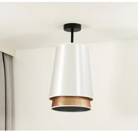 Duolla - Přisazený lustr BELL SHINY 1xE27/15W/230V pr. 25 cm bílá/měděná