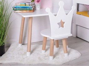 Manibox Dětský dřevěný stůl + židlička KORUNKA