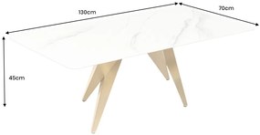 Keramický konferenční stolek Zephyra 130 cm bílý