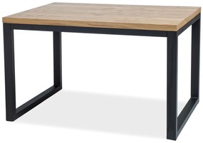 Jídelní stůl Myndi II (masiv) (dub + černá) (pro 4 osoby). 805400