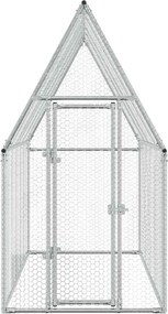 Klec pro kuřata stříbrná 200 x 100 x 190 cm pozinkovaná ocel 172550