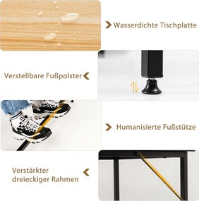 Costway Psací stůl ve tvaru L domácí se 2 policemi – 138 × 60 × 75 cm, přírodní