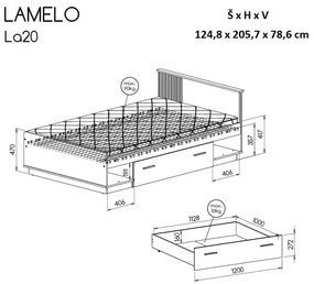 Manželská postel LAMELO 20