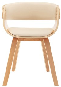 Jídelní židle krémová ohýbané dřevo a umělá kůže - Default Title