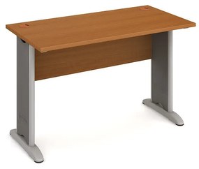 Stůl pracovní rovný 120 cm hl. 60 cm - Hobis Cross CE 1200 Dekor stolové desky: třešeň, Dekor lamino podnože: třešeň, Barva nohou: Stříbrná