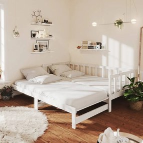Výsuvná postel bílá 2x (90 x 200) cm masivní borovice,  833094 HangarStore.cz