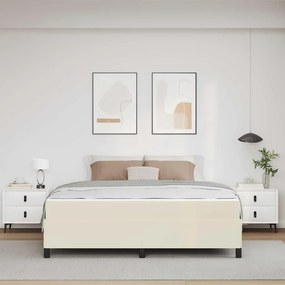 Rám postele s matrací Krémová 180 x 200 cm textil 3399016