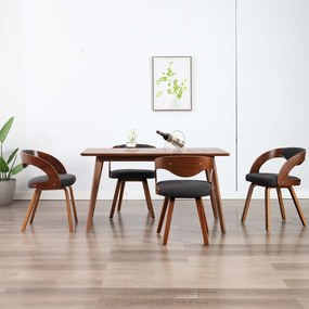 Jídelní židle 4 ks šedé ohýbané dřevo a textil,  278842