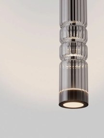 Šedé skleněné LED závěsné svítidlo ø 8 cm Bento – Nova Luce