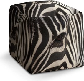 Sablio Taburet Cube Detail zebra - 60x60x60 cm